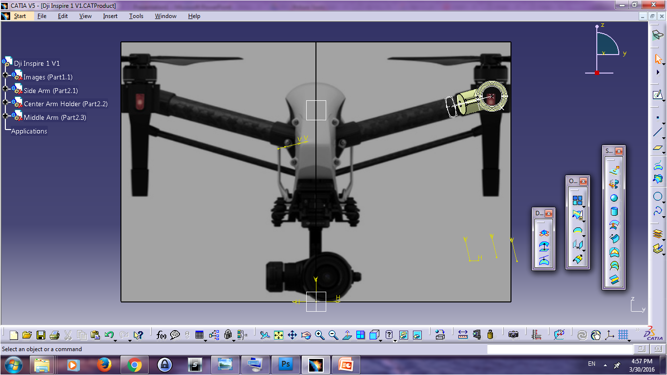 my catia V5: Dji Inspire V1 by CATIA V5 (wireframe and Surface Modeling ...