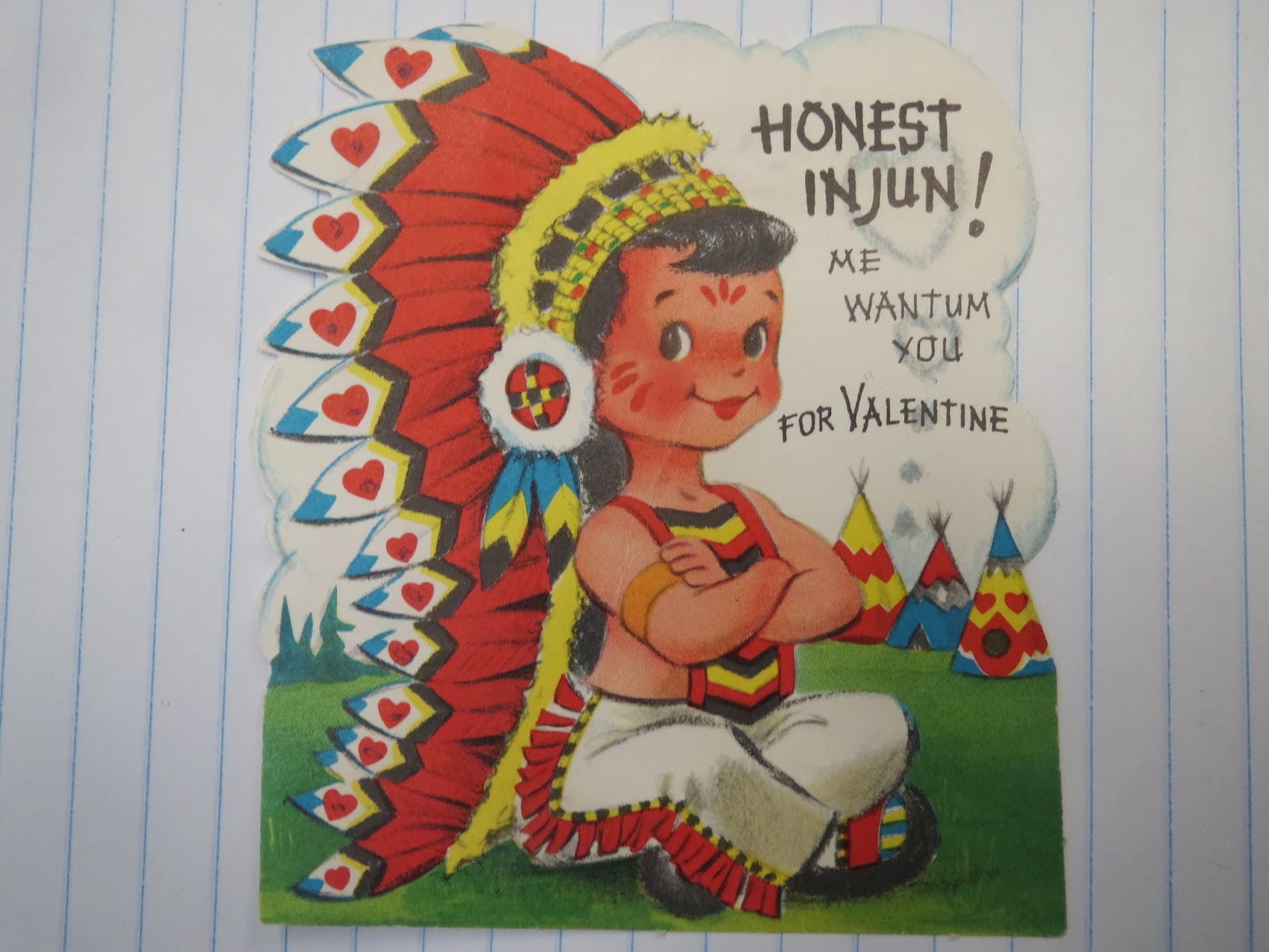 Gerald Saul: 1970 "Honest Injun" valentine card