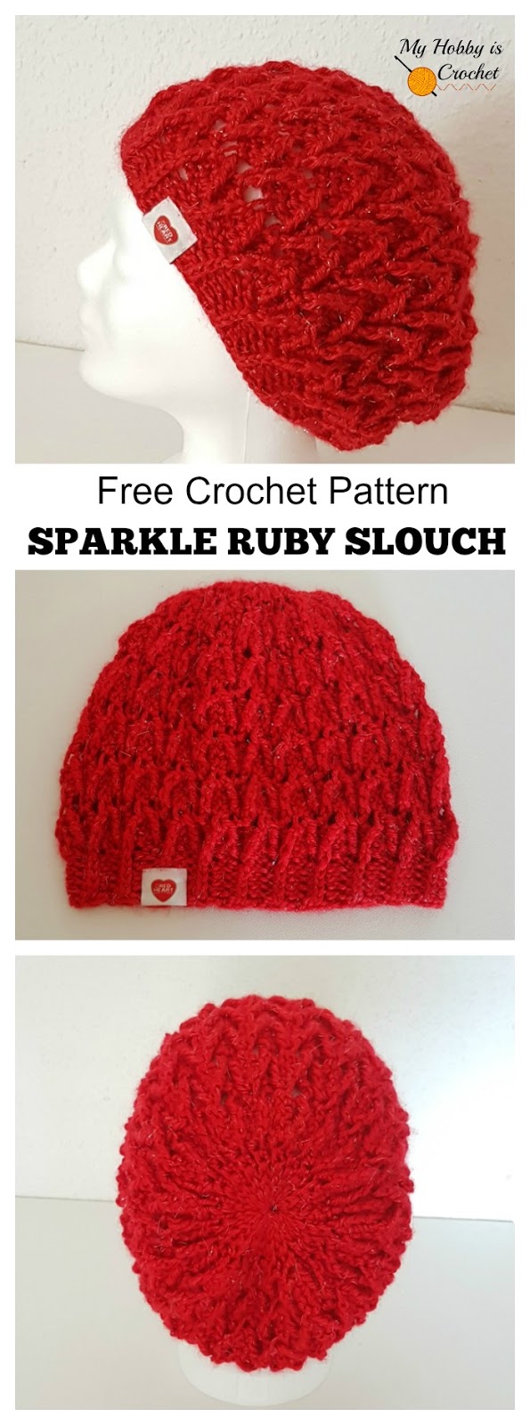 My Hobby Is Crochet: Sparkle Ruby Hat - Free Crochet Pattern