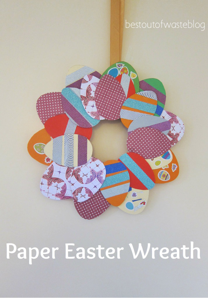 Paper Easter Egg Wreath - BestOutOfWaste
