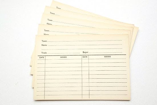 notes on paper: Vintage Treasure: 1920s index cards. A history of trade ...