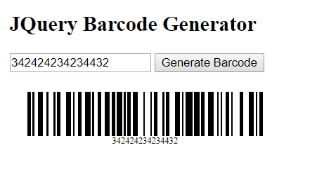 Simple jQuery Based Barcode Generator - Barcode | SKPTRICKS