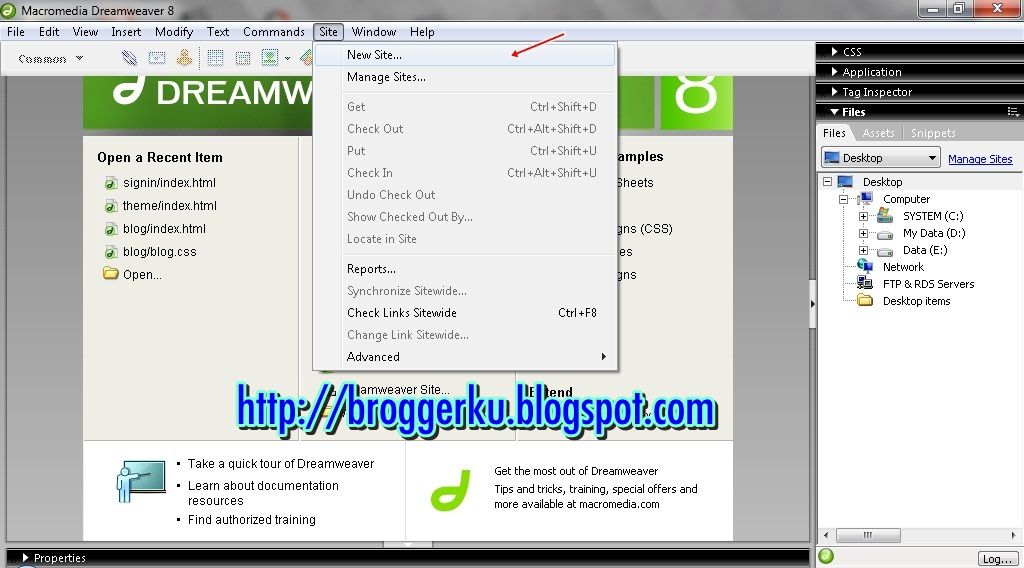 Cara Mudah Membuat Site Baru di Macromedia Dreamweaver 8 | AdityaTekno