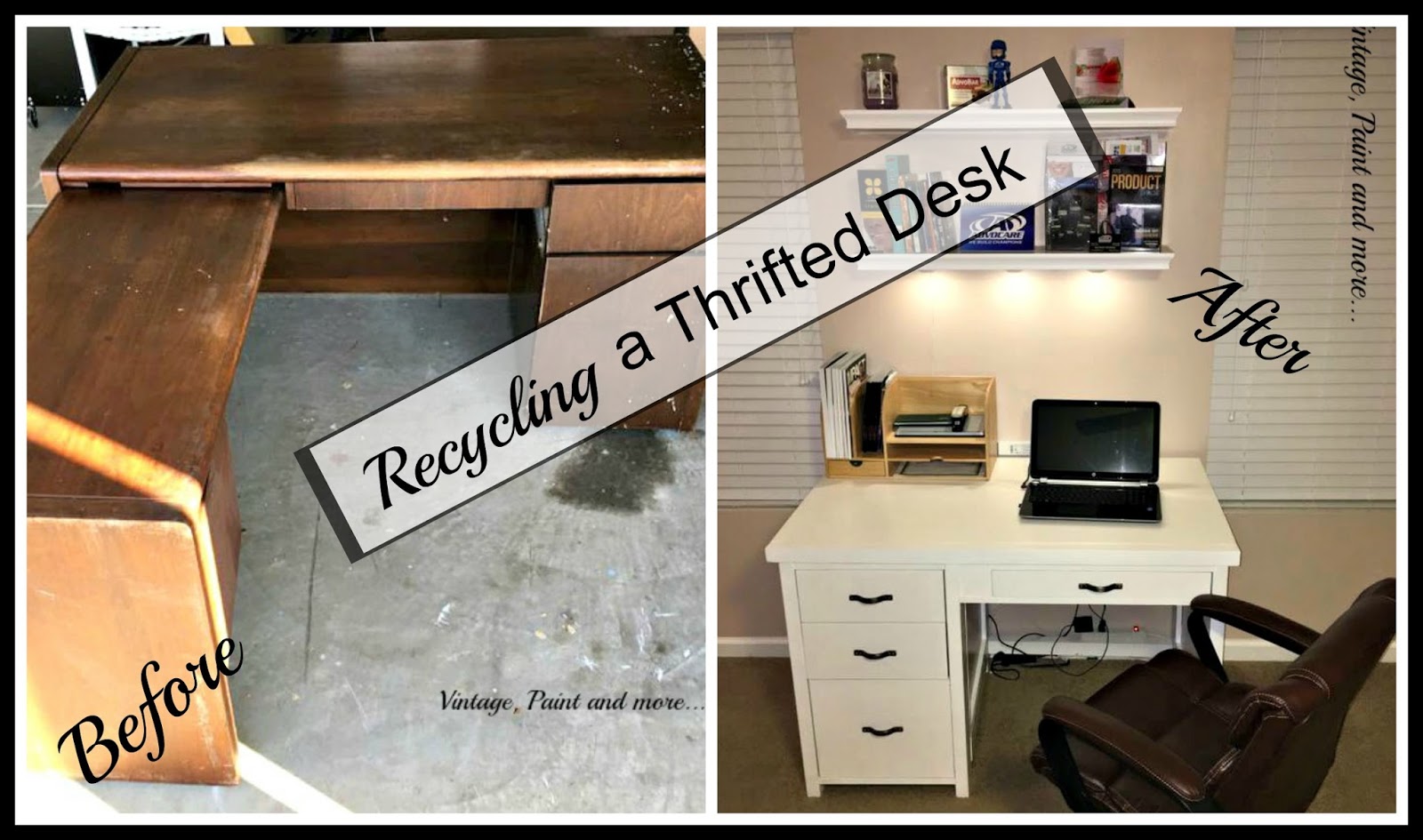 Recycling a Thrifted Desk | Vintage, Paint and more...