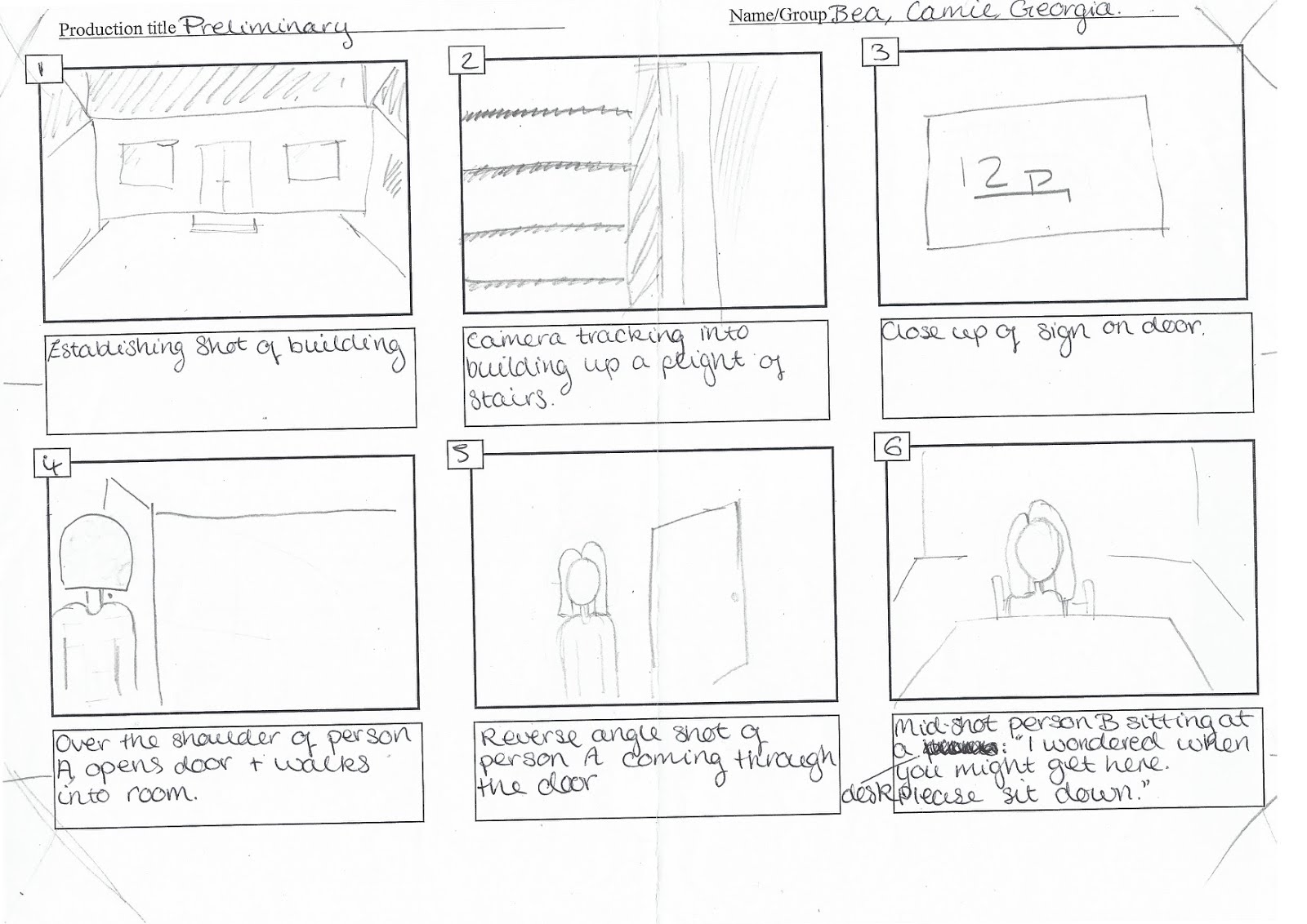Research And Planning Georgia Davidson 0637: Preliminary Storyboards