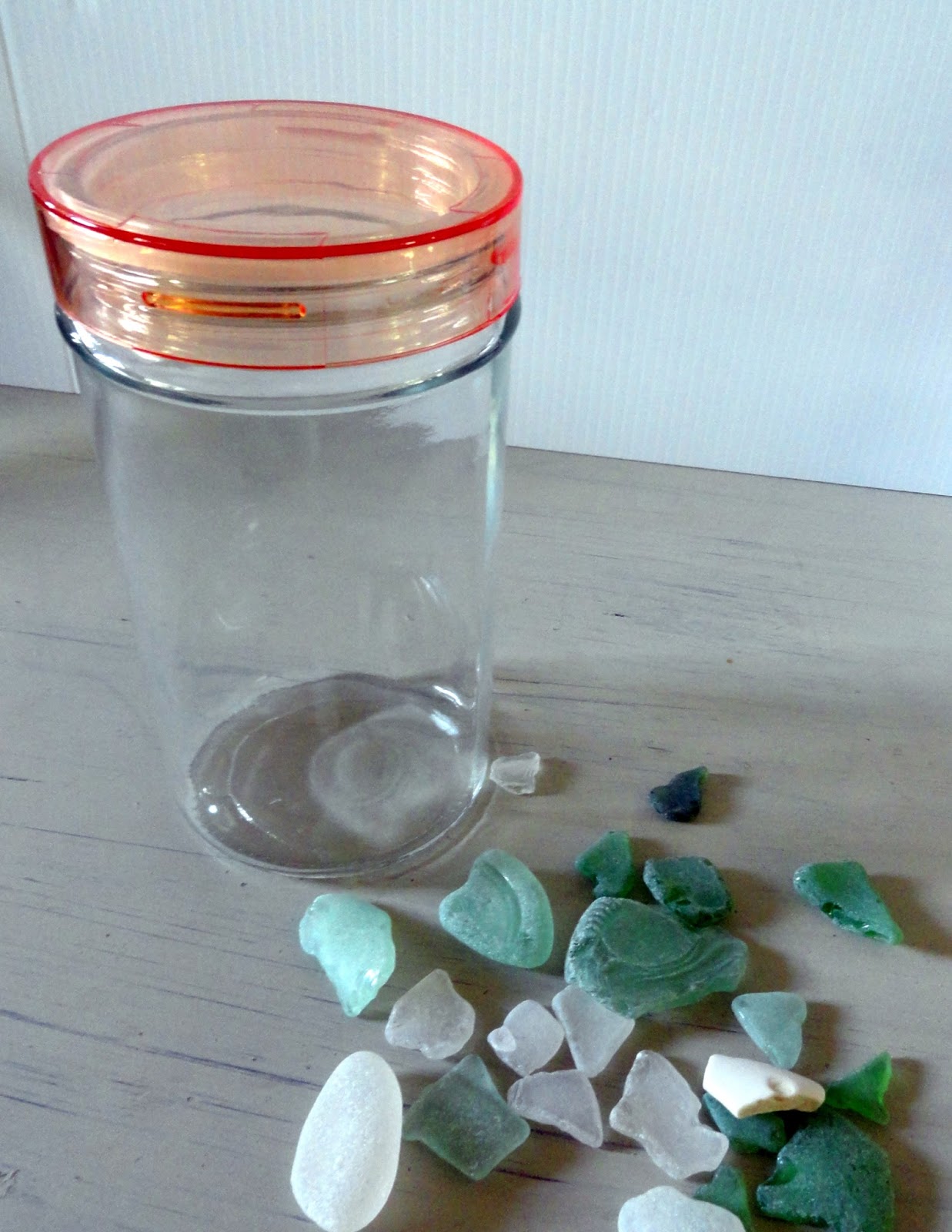Sea glass jar using mod podge collage clay
