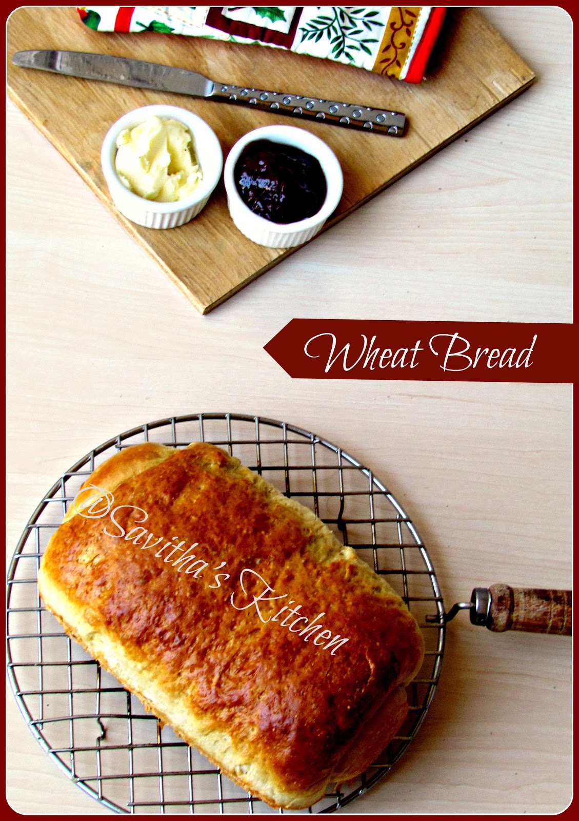 Savitha's Kitchen: Whole Wheat Bread using Tangzhong method - Fluffy ...