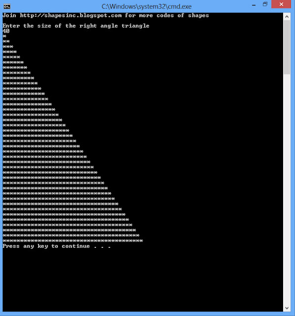 Right Angled Triangle 2 ~ Shapes in C++ - Free | C++Tutorial | Online