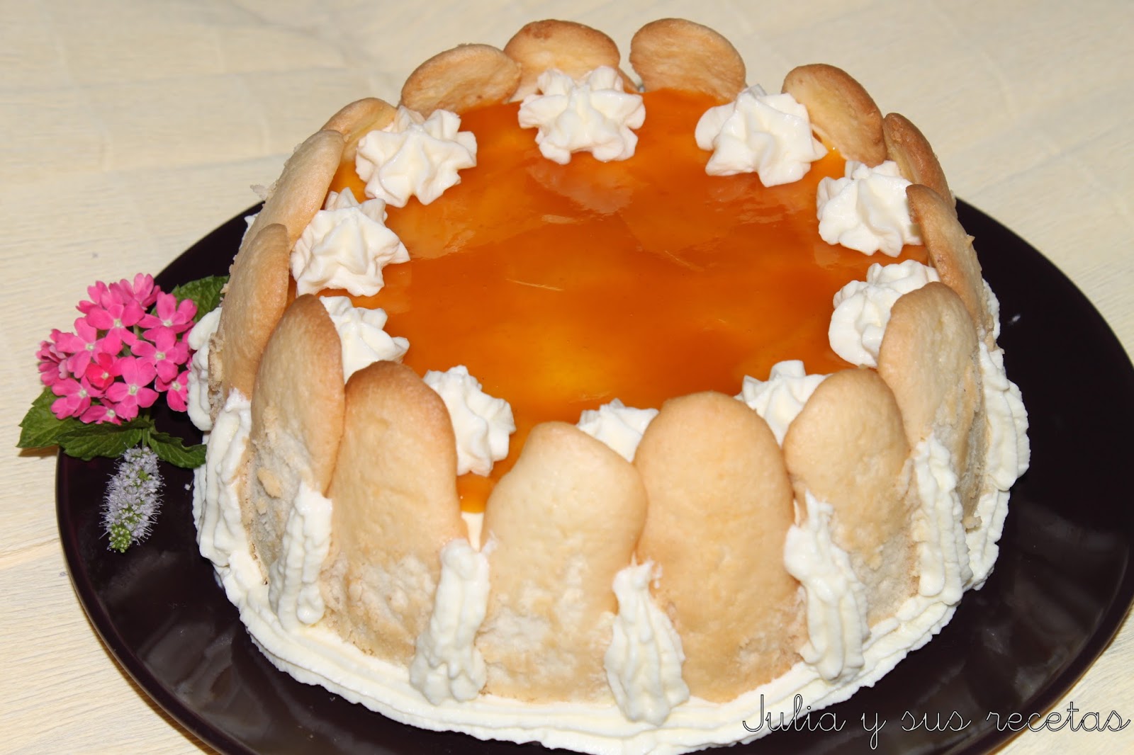 JULIA Y SUS RECETAS: CHARLOTA DE CREMA (Sin gluten)