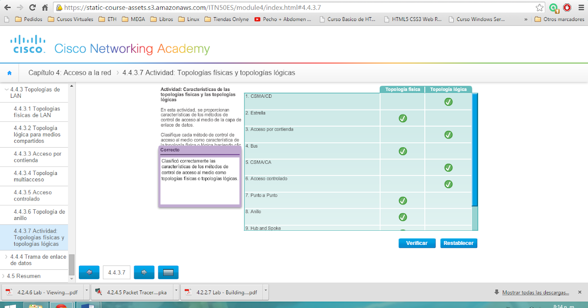 CISCO CCNA 1 v5.0: 4.4.3.7 Laboratorio