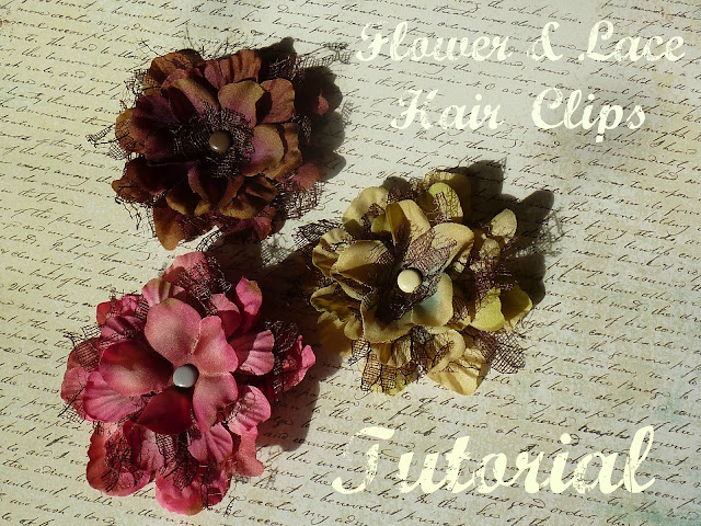 No time to be bored: Flower & Lace Hair Clips - Tutorial