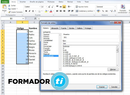 Excel: Formato personalizado - FORMADOR TI