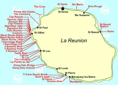 Mapas da Ilha de Reunião | França