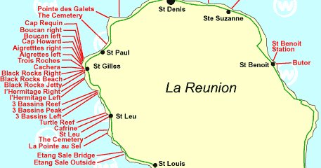 REUNION - GEOGRAPHICAL MAPS OF REUNION (FRANCE) ~ Klima Naturali™