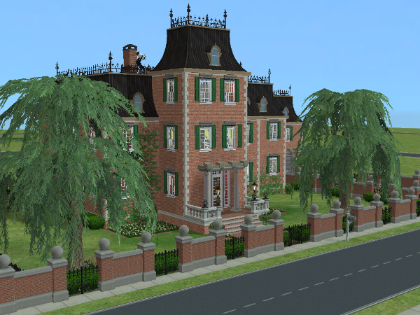 Twoflower's Sims 2 Lots: 165 Sim Lane makeover - The Goth Mansion