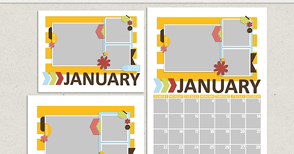 January Calendar, 1-10 Templates and Overlays / Scrapping with Liz