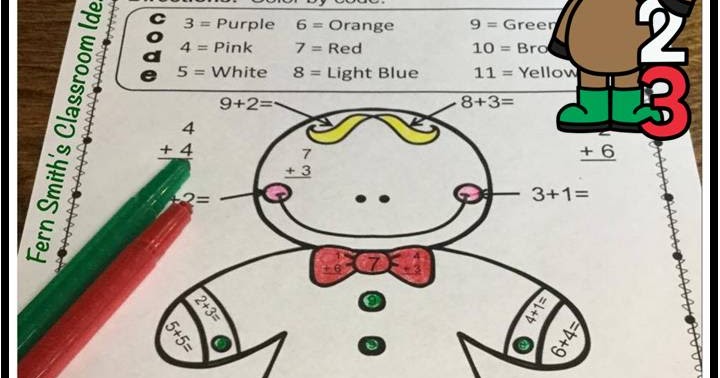 Christmas Color By Number Addition Facts For Your Sweet Students ...