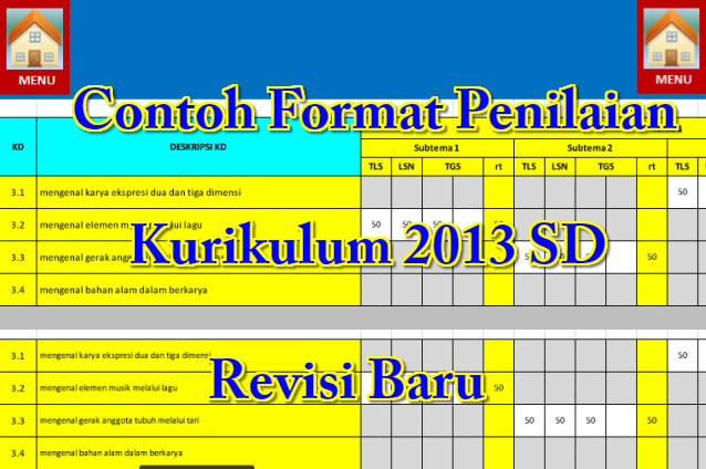 Contoh Format Penilaian Kurikulum 2013 SD Revisi Baru | Penilaian ...
