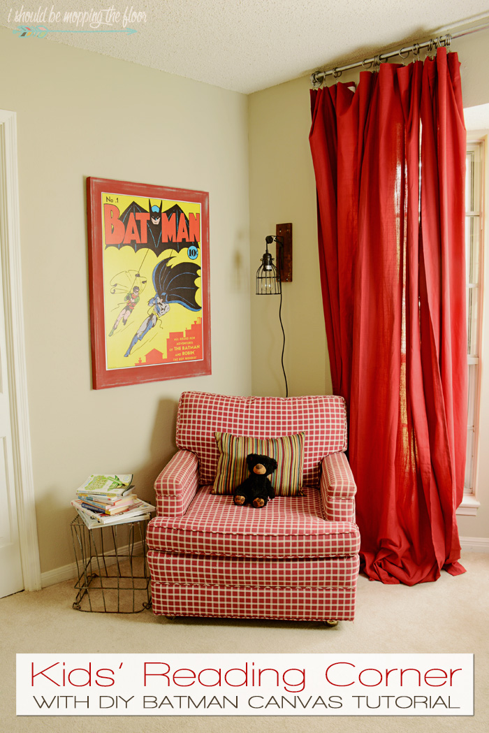 Kids' Reading Corner with DIY Artwork | i should be mopping the floor