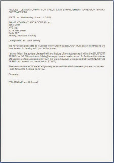 Letter To Increase Credit Limit With Supplier