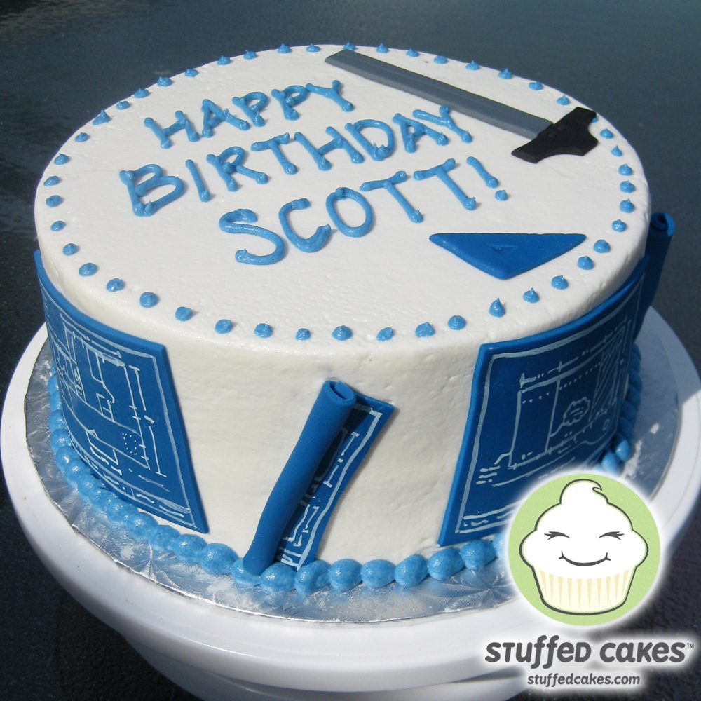 Stuffed Cakes: Architect Blue Print Cake