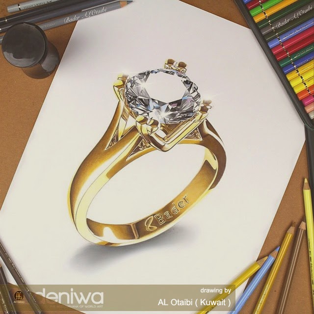 AMAZING DRAWING 3D DIAMOND RING ~ Art Gallery