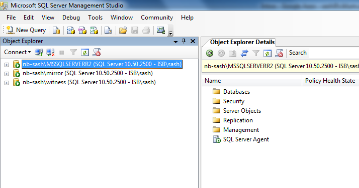Sql Server Knowledge Sharing Blog Step By Step Configuration Of Database Mirroring In Sql