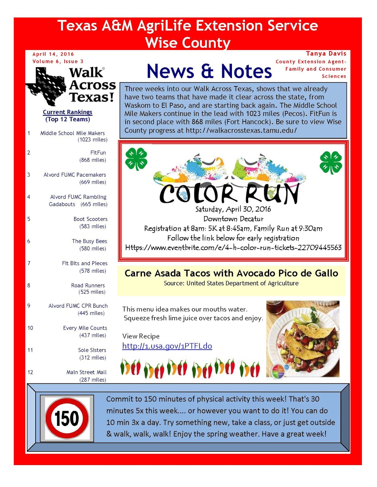 Texas A&M Agrilife Extension - Wise County: Walk Across Texas ...