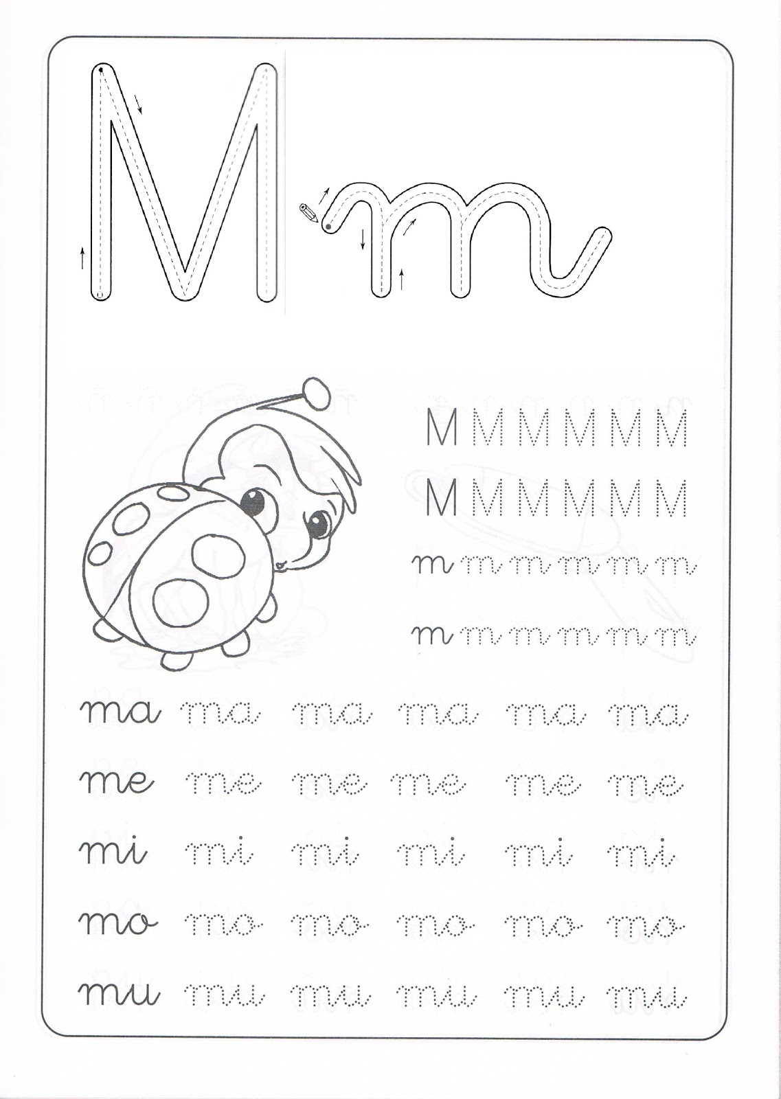 Mi Mundo Infantil: GRAFÍA DE LA M