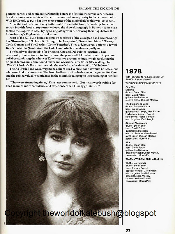 THE WORLD OF KATE BUSH: A Visual Documentary (Book)