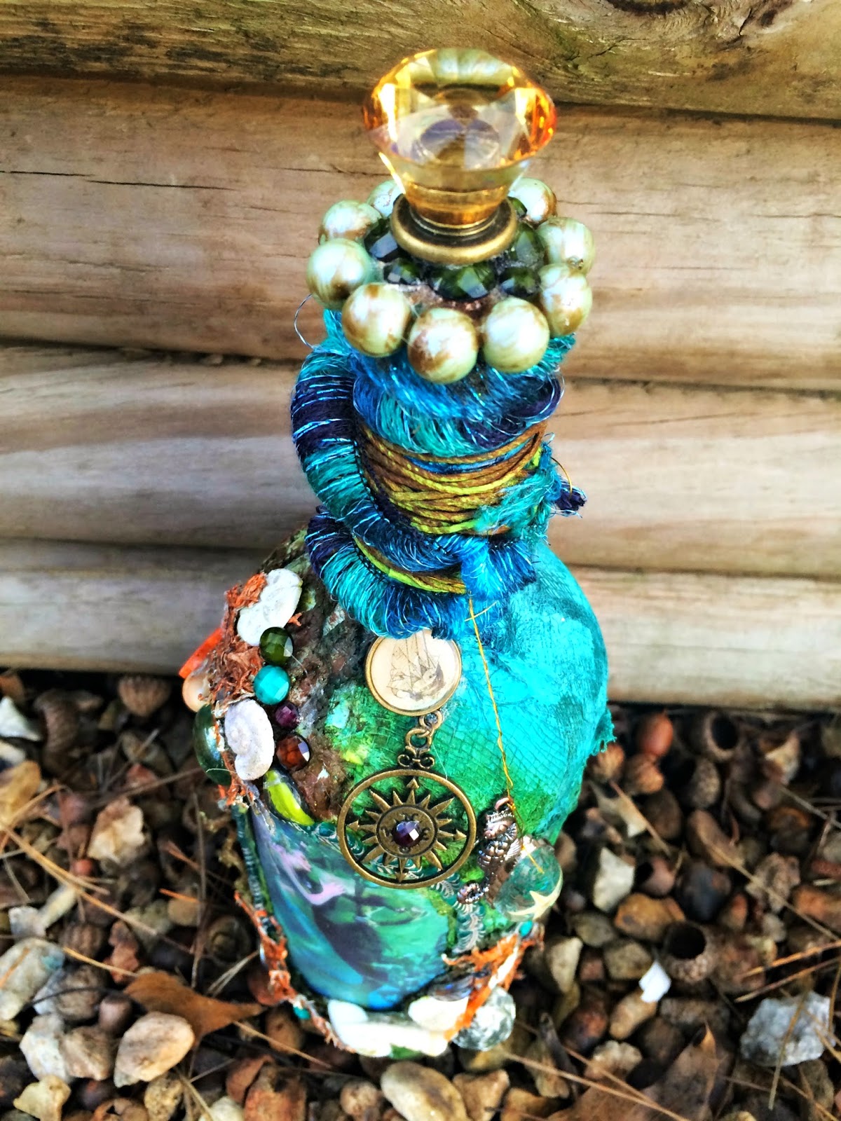 Monica Downing Designs: Mermaid Altered Bottle