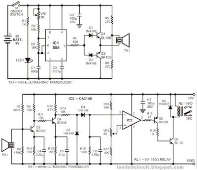 LoadedCircuit.Com: ULTRASONIC REMOTE CONTROL