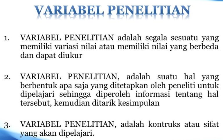 Pengertian Variabel Penelitian Beserta Jenis dan Contohnya ~ Kumpulan ...