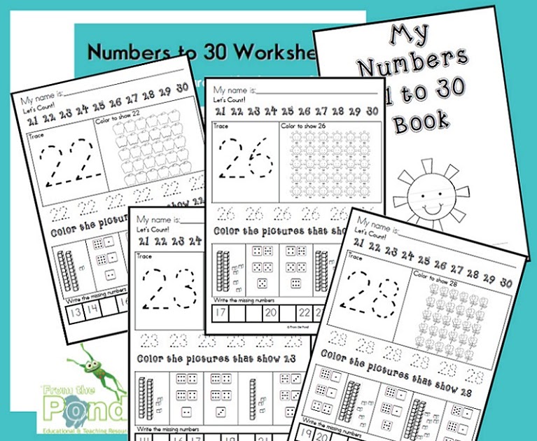 Numbers to 30 Worksheets | From the Pond