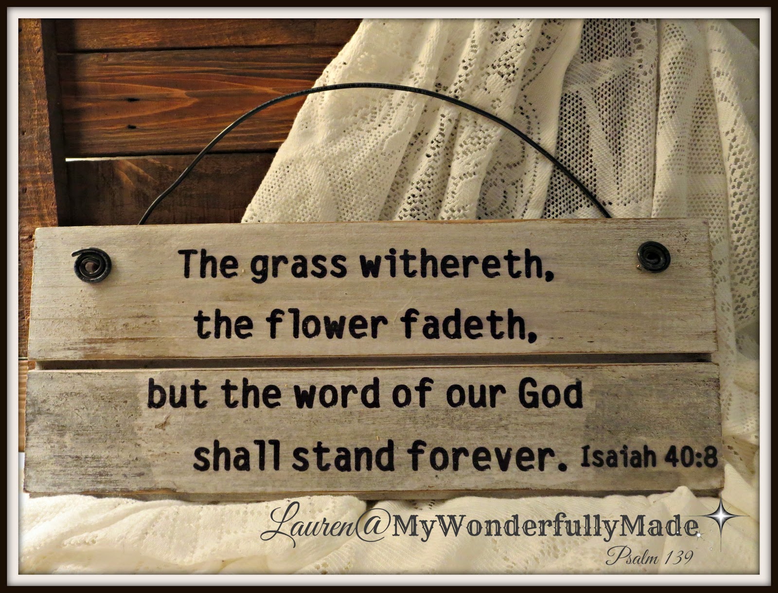 "Wonderfully Made": Weathered Wood Garden Signs