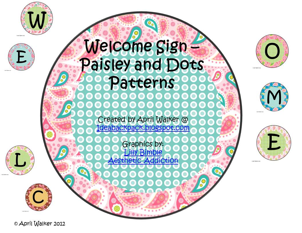 The Idea Backpack: Monday Made It: Part 2 - Paisley Welcome Sign