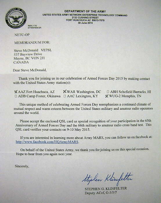 VE7SL - Steve - Amateur Radio Blog: September 2015