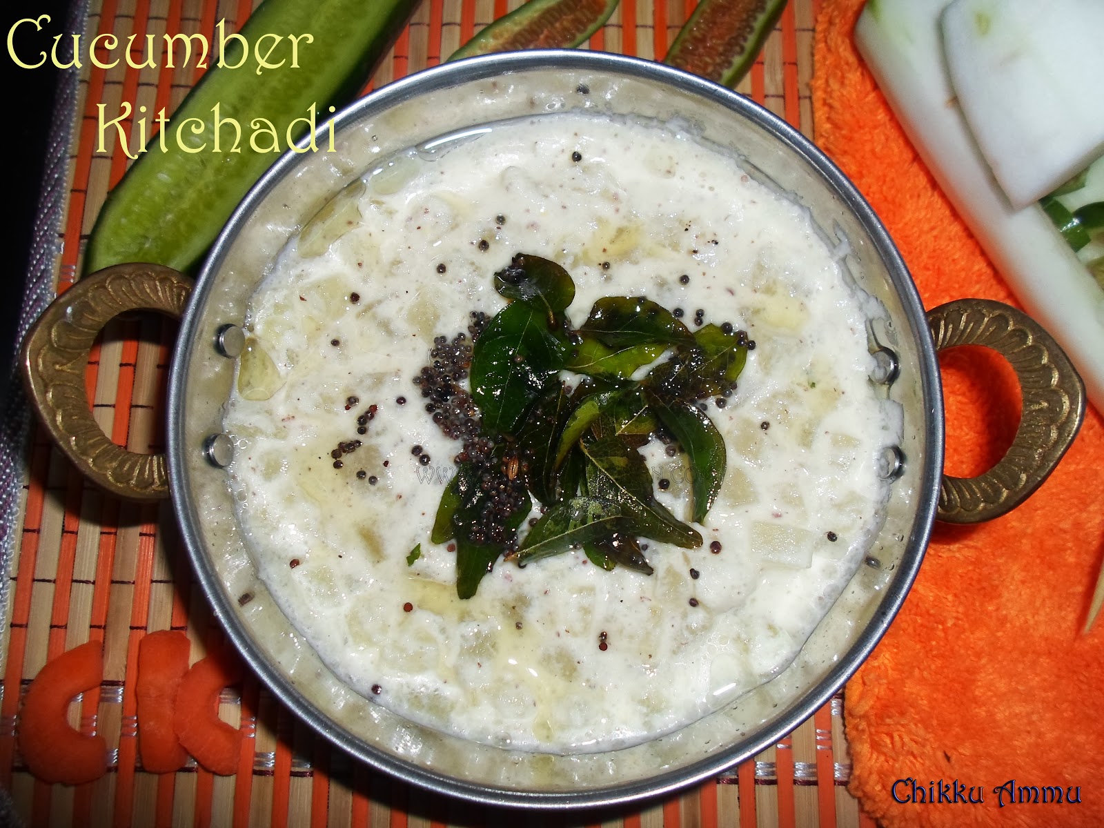 Chikkus Kitchen : Cucumber Kitchadi Recipe / Vellarikka Kitchadi Recipe