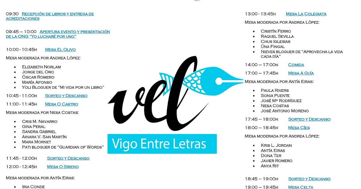 Programa Oficial de Vigo entre Letras - Vigo Entre Letras