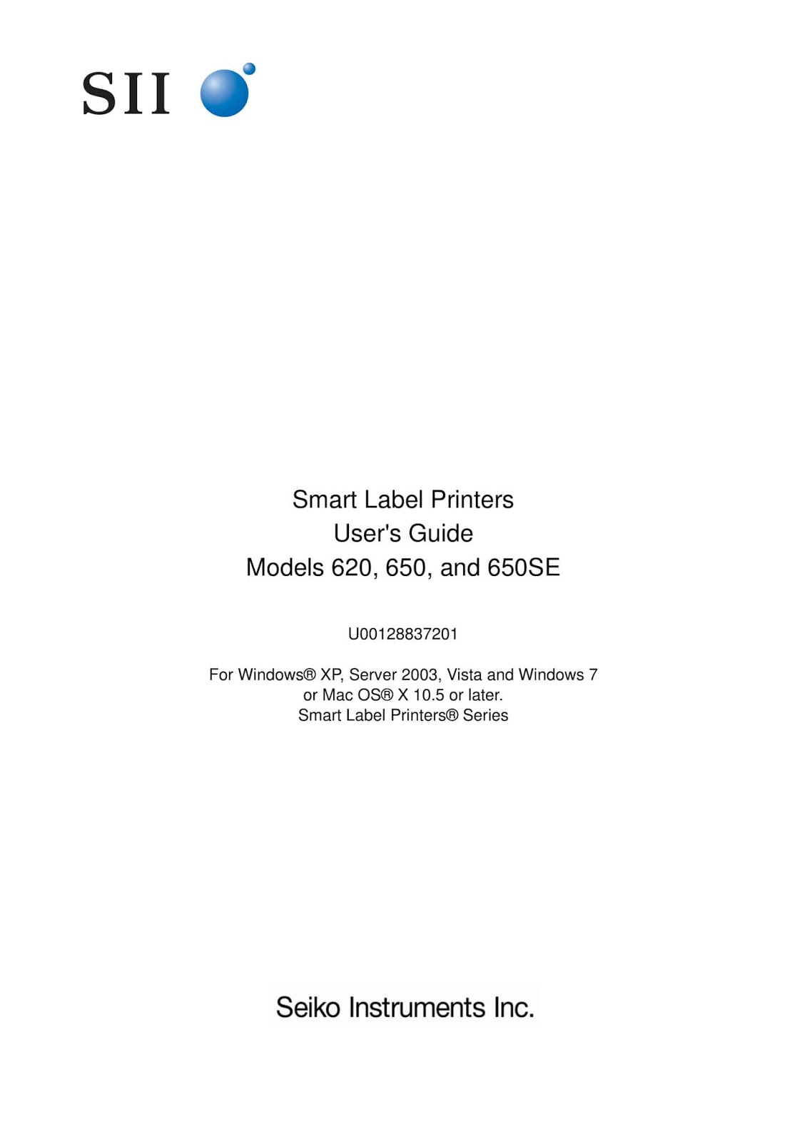 SEIKO INSTRUMENTS SMART LABEL PRINTER, SLP 650, SLP 620, SLP 650SE ...