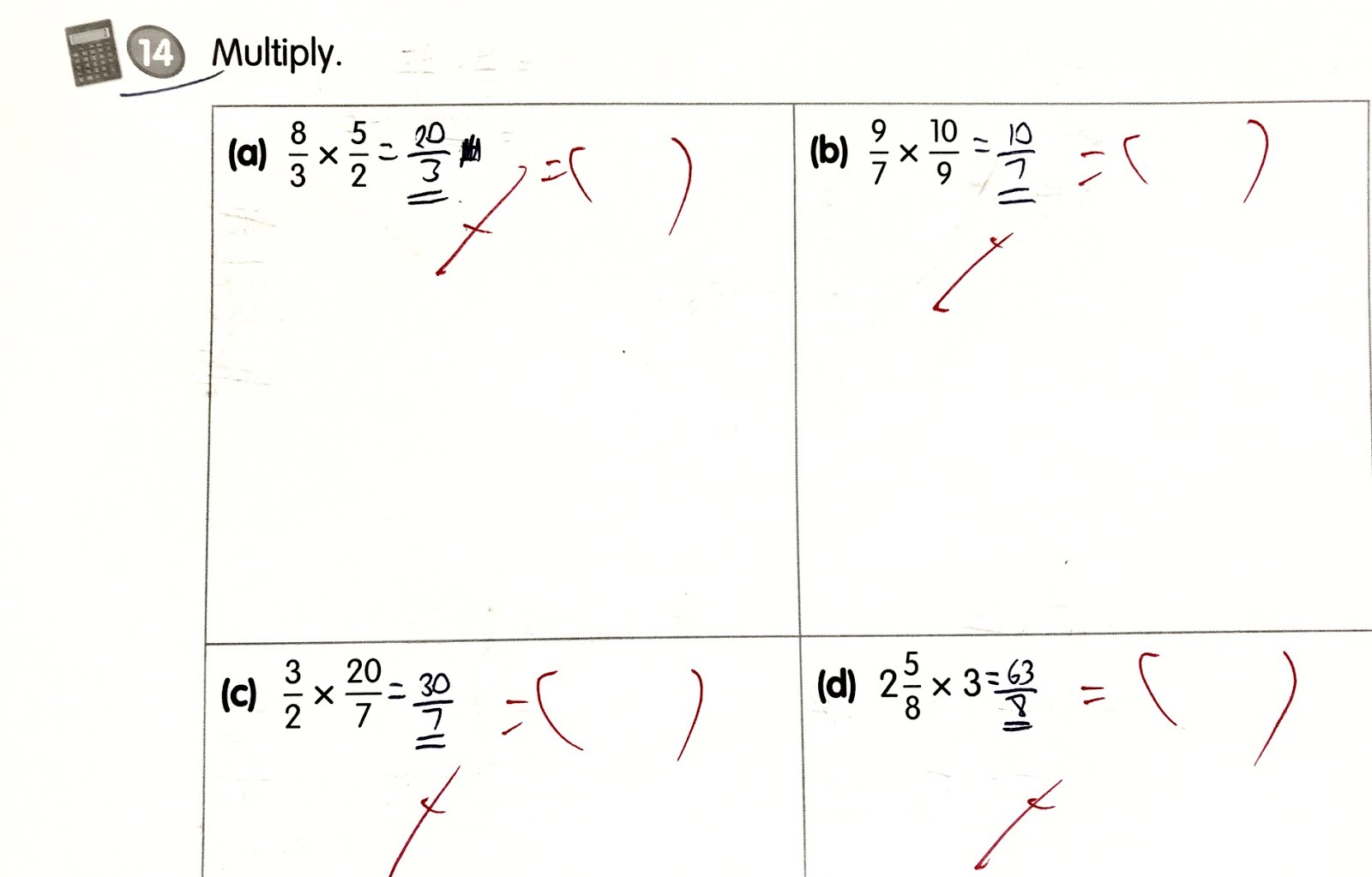 Chang's Math blog: P5 fraction. Common error