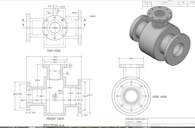 AUTOCAD NETWORK: Unequal Tee- Pipe Fitting