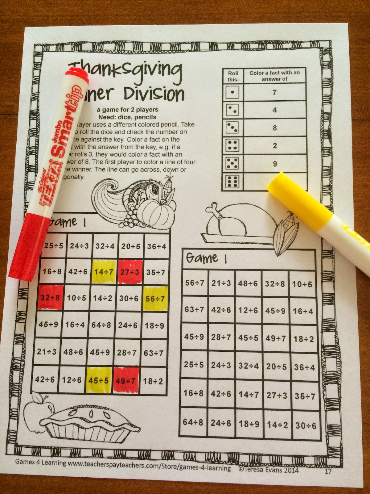 Fun Games 4 Learning: Thanksgiving Math Games