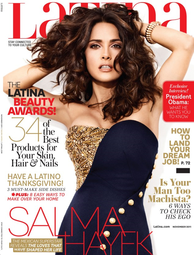 Salma Hayek covers Latina Magazine in McQueen - Emily Jane Johnston