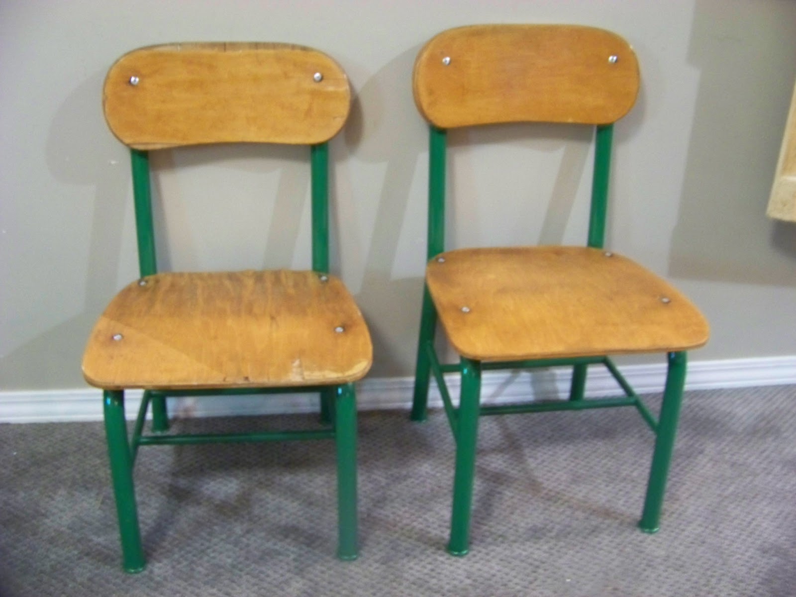 The Sunset Lane: little green school chairs