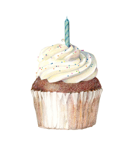 Sarah Melling: Pencils and Paper: An April birthday cupcake