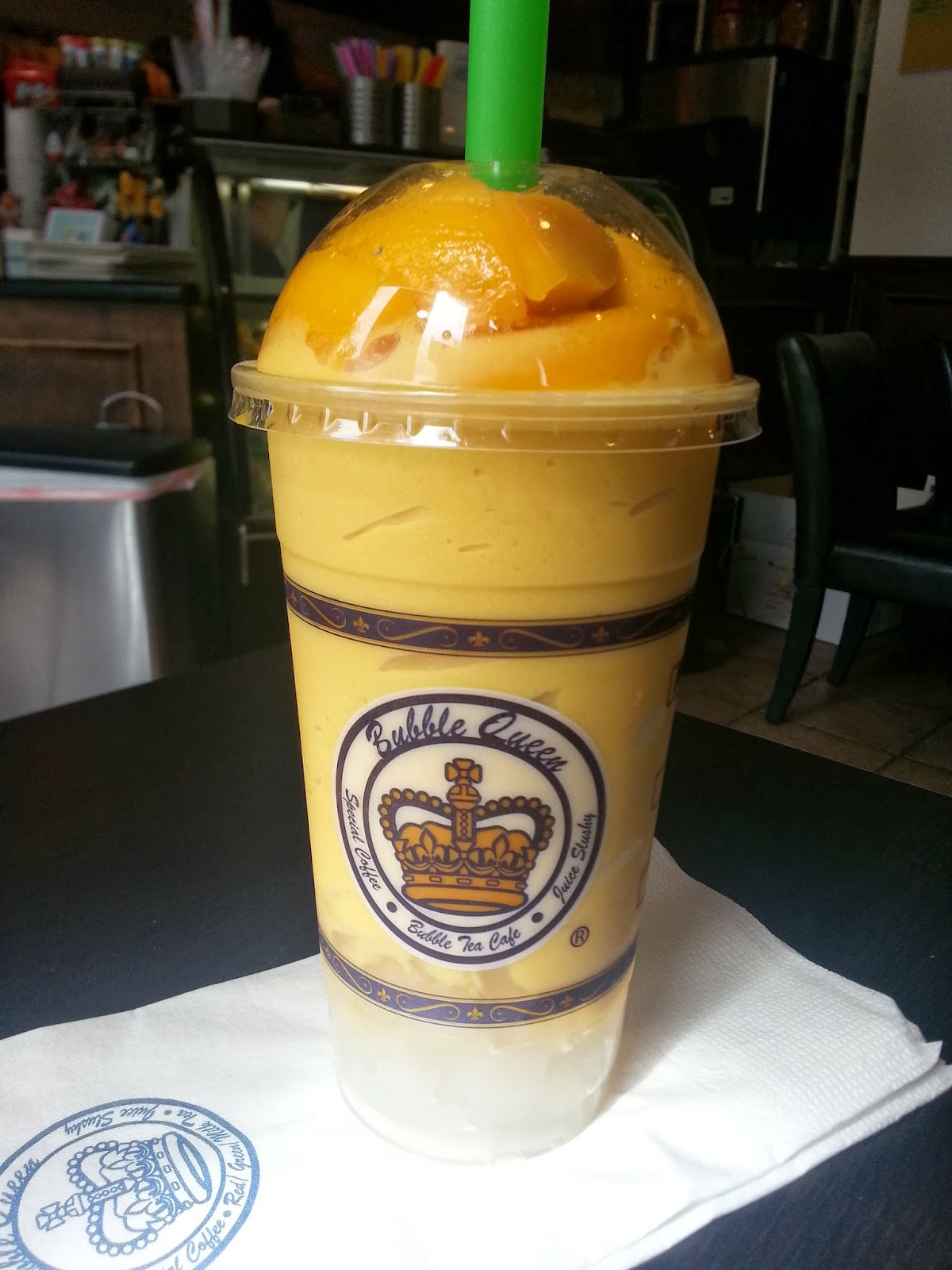 feeling famished: bubble queen: fresh mango and mochi bubble waffle