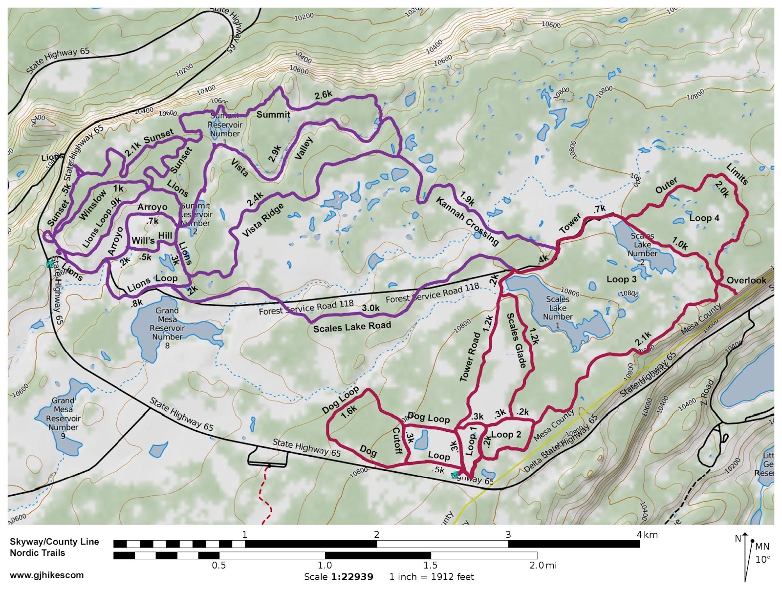 gjhikes.com: Lions Loop Nordic Trail