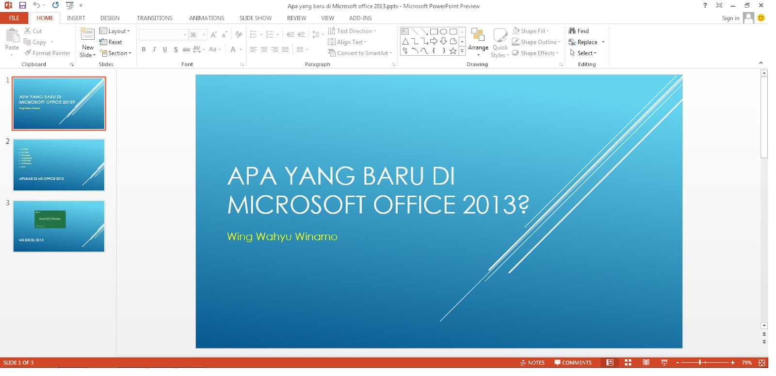 Jimat Digital: Selamat Datang Ms Office 2013