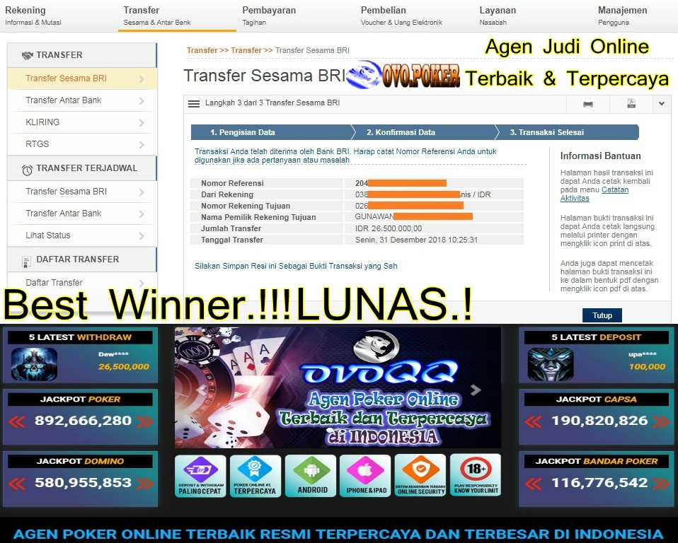 Bukti WD Member Setia OVO.POKER : ~ Hoyapoker Online Indonesia